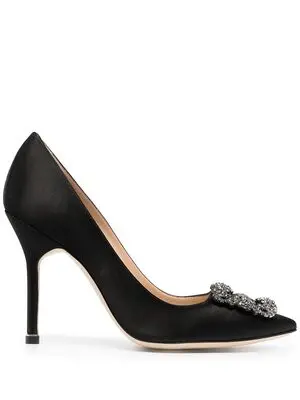 Manolo Blahnik Hangisi 105mm Jewel Buckle Pumps