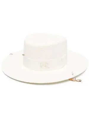 Ruslan Baginskiy Chain-embellished Boater Hat