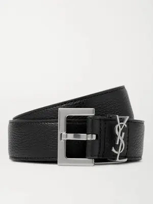 Saint Laurent 3cm Full-grain Leather Belt - Black