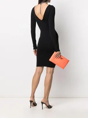Helmut Lang Long-sleeved V-back Dress