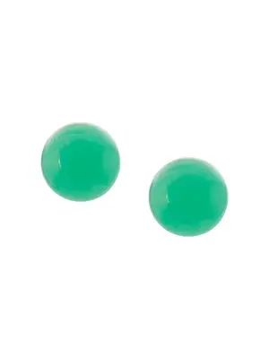 Irene Neuwirth 18kt Yellow Gold Chrysoprase Stud Earrings - Green
