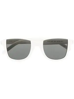 Saint Laurent Cut-away Square-frame Sunglasses - White