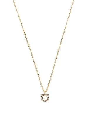 FERRAGAMO Crystal-embellished Gancini Necklace - Gold