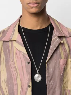 PARTS OF FOUR Disk Diamond Slab Necklace - Metallic