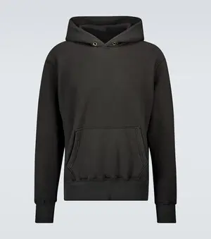 LES TIEN Cropped Hooded Sweatshirt - Black