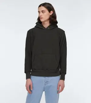 LES TIEN Cropped Hooded Sweatshirt - Black