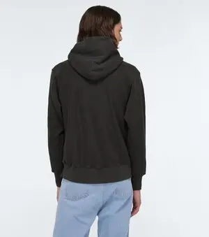 LES TIEN Cropped Hooded Sweatshirt - Black