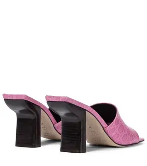 By Far Liliana Croc-effect Leather Sandals