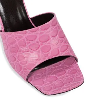 By Far Liliana Croc-effect Leather Sandals