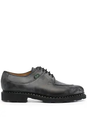 Paraboot Distressed Leather Lace-up Shoes - Black