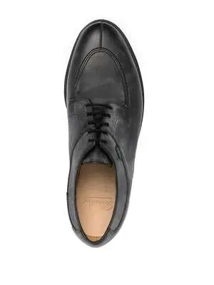 Paraboot Distressed Leather Lace-up Shoes - Black