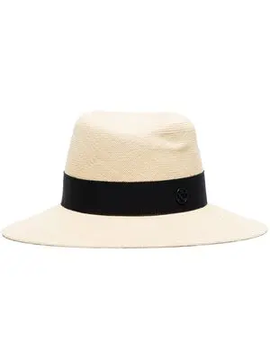 MAISON MICHEL Virginie Straw Fedora - Neutrals