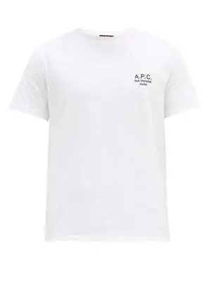 A.p.c. A.P.C. - Raymond Embroidered-logo Cotton-jersey T-shirt - Mens - White - White