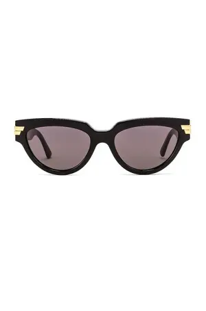 Bottega Veneta Cat Eye Sunglasses - Shiny Black & Grey