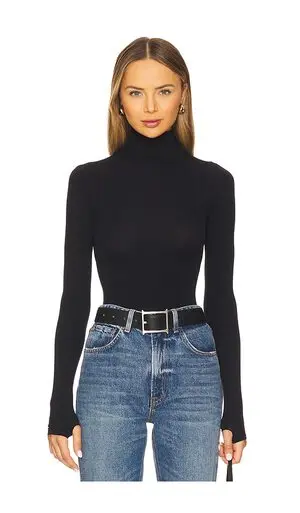 Commando Ballet Body Turtleneck Bodysuit - Black