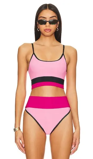Beach Riot Eva Bikini Top Amour Colorblock