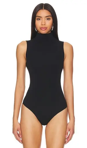 Commando Ballet Seamless Mockneck Thong Bodysuit - Black