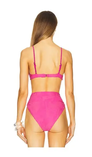 Beach Riot Camilla Bikini Top - Strawberry Stand Terry