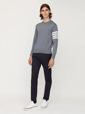 Thom Browne Intarsia Stripes Wool Knit Sweater