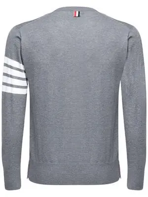 Thom Browne Intarsia Stripes Wool Knit Sweater