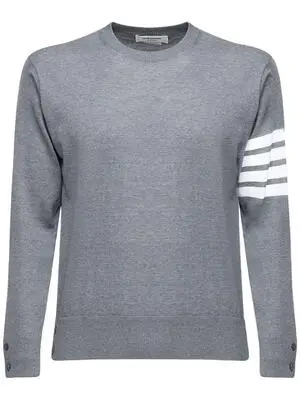 Thom Browne Intarsia Stripes Wool Knit Sweater