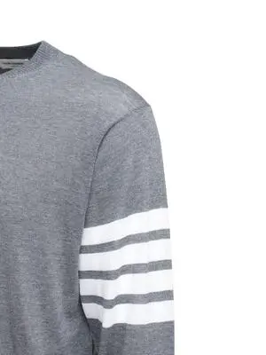 Thom Browne Intarsia Stripes Wool Knit Sweater