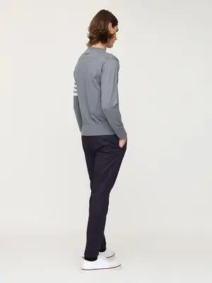 Thom Browne Intarsia Stripes Wool Knit Sweater