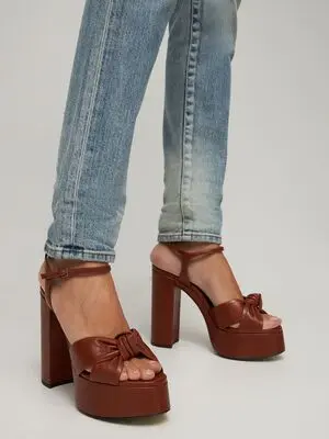 Saint Laurent 125mm Bianca Leather Platform Sandals