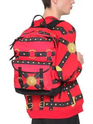 Versace Bondage Printed Nylon Backpack