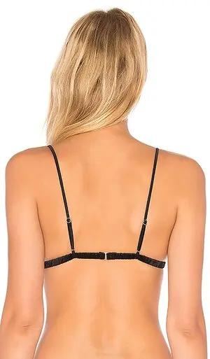 FLEUR DU MAL Luxe Silk Triangle Bra - Black