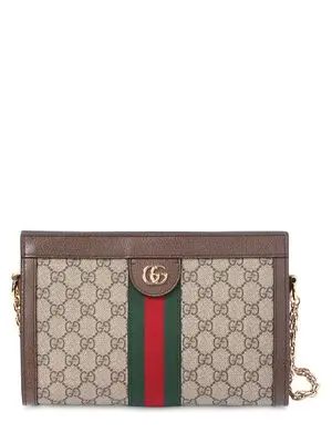 Gucci Ophidia Gg Supreme Leather Shoulder Bag Taupe