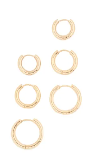 Shashi Triples Hoop Earrings - Yellow Gold