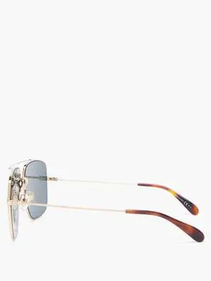 Givenchy Givenchy - Aviator Metal Sunglasses - Womens - Gold - Gold