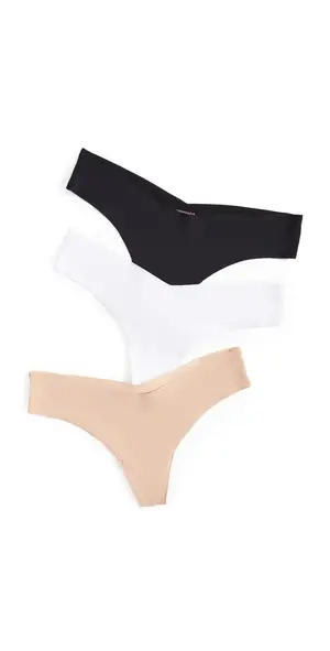 Commando Classic Thong 3 Pack - Black/beige/white