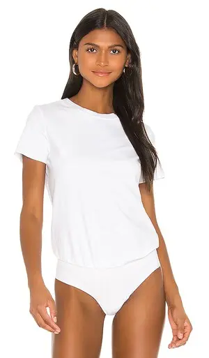 Commando Essential Cotton Crewneck Bodysuit - White