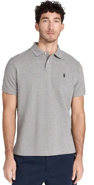 Polo Ralph Lauren Custom Slim Fit Iconic Mesh Polo - Canterbury Heather