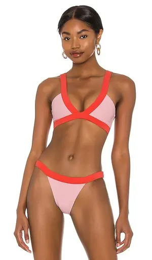 Tularosa Shore Bikini Top Pink Contrast