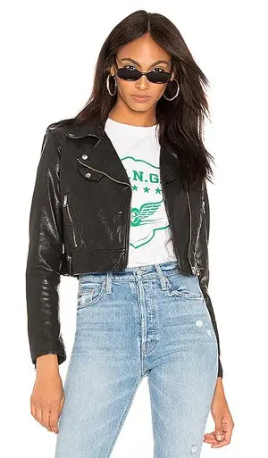LAMARQUE Ciara Leather Biker Jacket - Black
