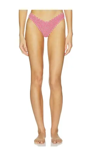 MONTCE Lulu Bikini Bottom - Red Micro Gingham