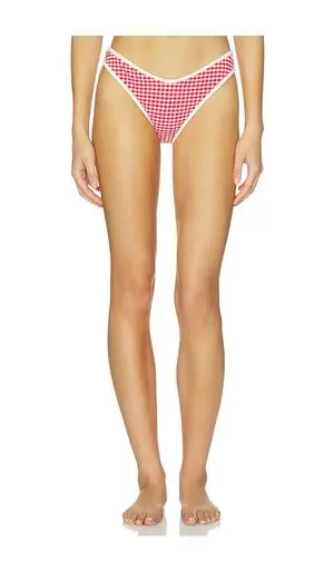 MONTCE Lulu Bikini Bottom - Red Micro Gingham
