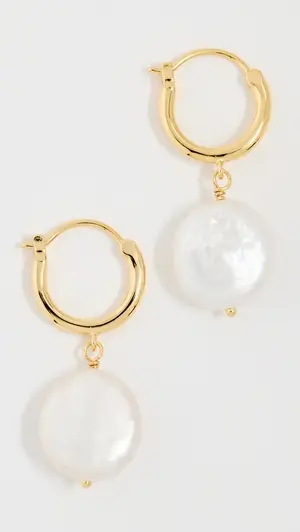 Gorjana Reese Pearl Huggie Earrings