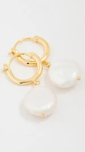 Gorjana Reese Pearl Huggie Earrings