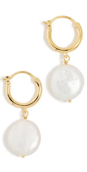 Gorjana Reese Pearl Huggie Earrings - One-color