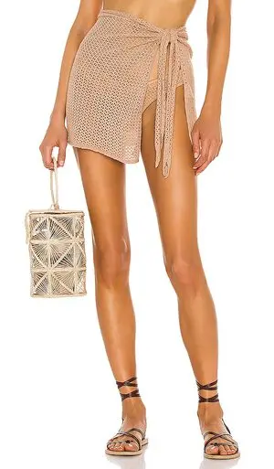 CAMILA COELHO Sao Paulo Skirt In Tan - Nude