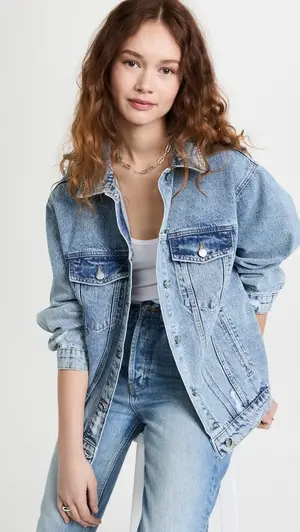 ANINE BING Rory Denim Trucker Jacket - Vintage Blue