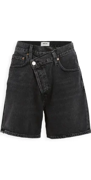 AGOLDE Crisscross Denim Shorts