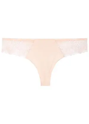 Simone Perele Délice Blush Lace-panelled Thong