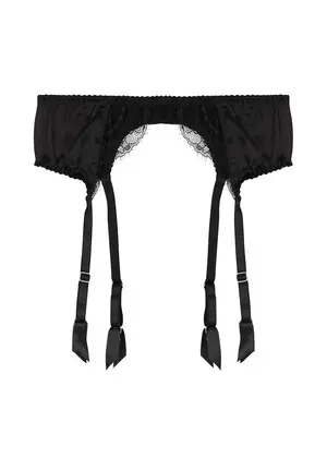 FLEUR OF ENGLAND Signature Silk-blend Suspender Belt - Black