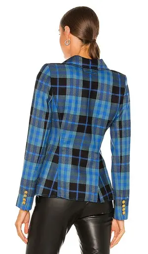 Smythe Patch Pocket Duchess Blazer - Blue Tartan & Black