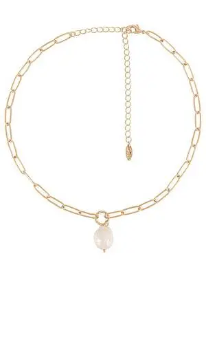 Ettika Pearl Pendant Necklace - Gold